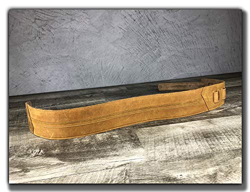 Anthology Gear The Original Straight Up Full Grain Padded Leather Guitar Strap - For Electric, Acoustic and Bass Guitars (3" Width, Tobacco)