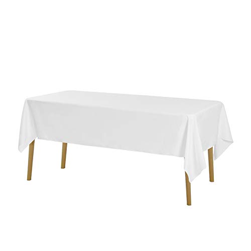 Rectangle Tablecloth 60x120 inch Washable Polyester Fabric Table Cloth for Wedding Party Dining Banquet Decoration(60x120, White)