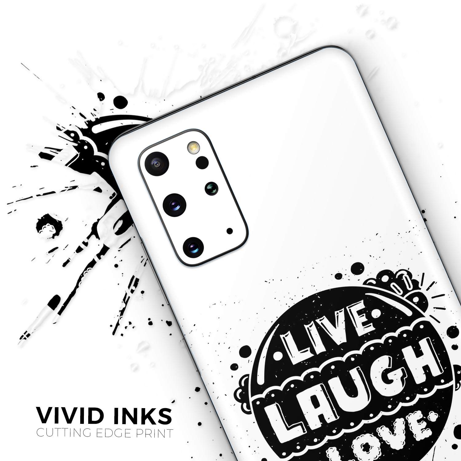 DesignSkinz Live Laugh Love Protective Vinyl Decal Wrap Skin Cover Compatible with The Samsung Galaxy S20 (Screen Trim & Back Glass Skin)