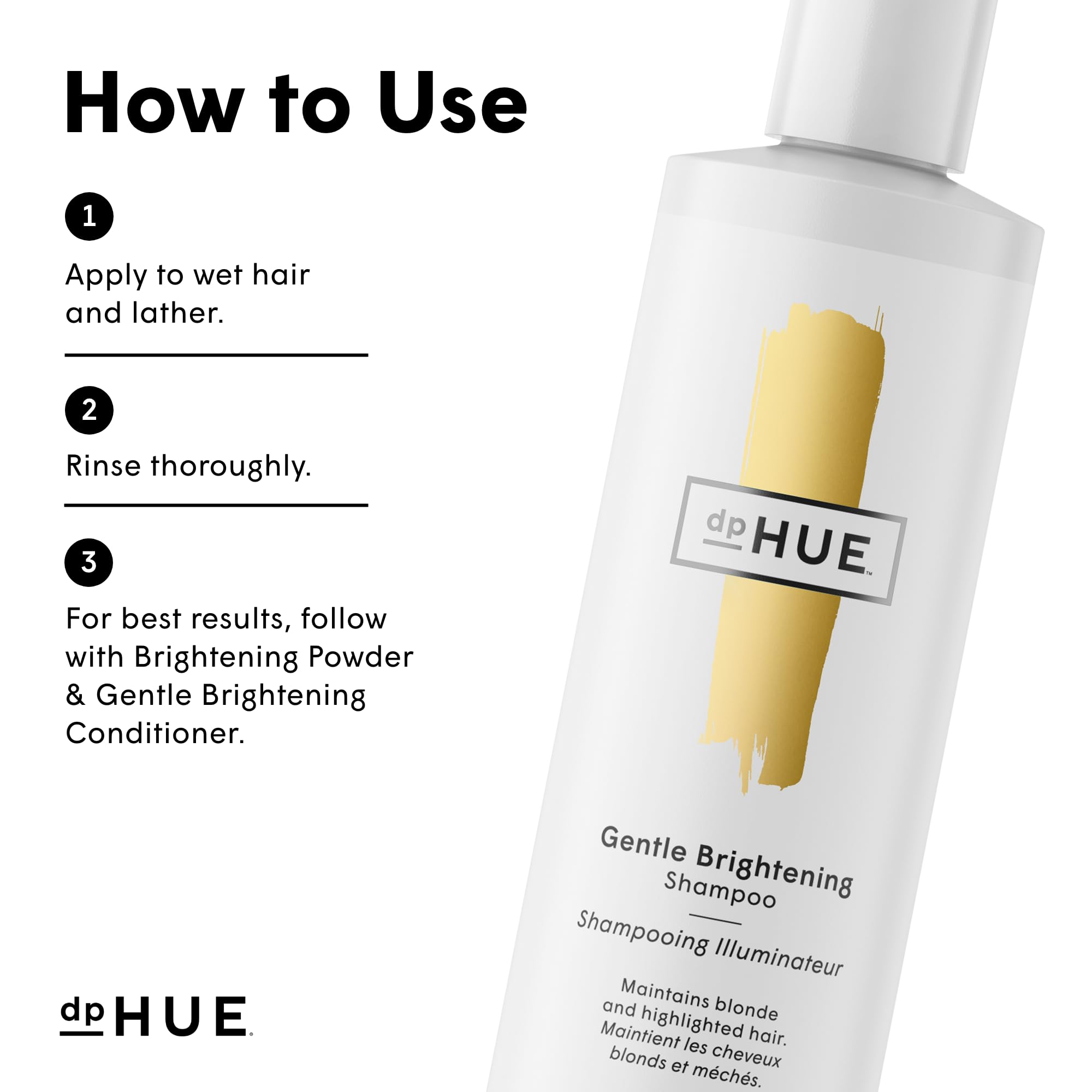 dpHUE Gentle Brightening Shampoo - 8.5 oz - Cleanses While Boosting Brightness & Shine - Fresh, Floral Scent - Color Safe, Vegan, Cruelty Free