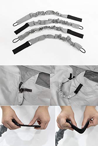 GEARFLAG Pop-up Folding Camper Cover Reinforced Windproof Side-Straps Fits 12'-14', Anti-UV Water-Resistance Heavy Duty Triple Layers for Trailer RV (Fits 12' - 14')
