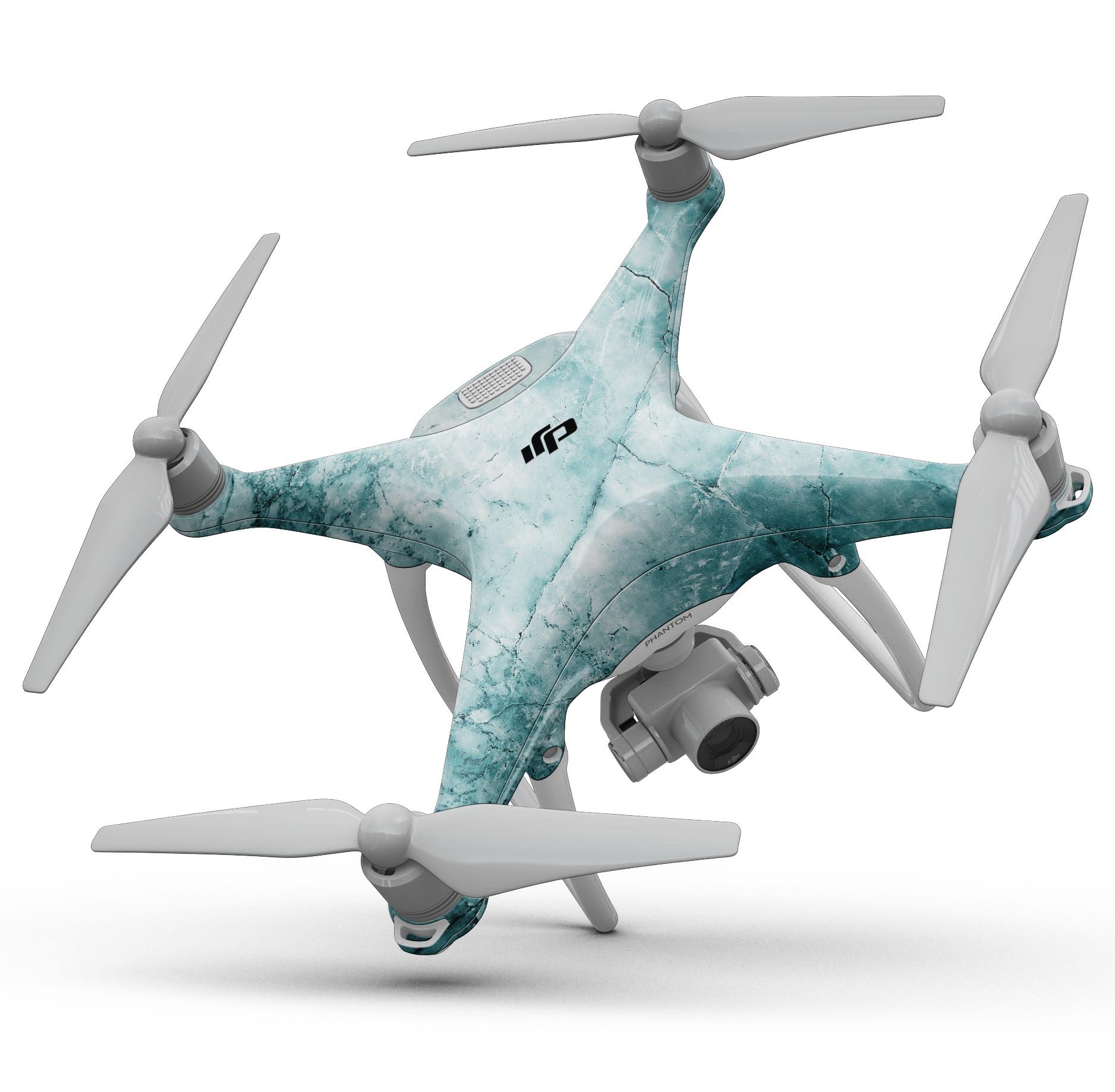 Design Skinz Design Skinz Cracked Turquise Marble Surface Full-Body Wrap Decal Skin-Kit Compatible with The Drone DJI Phantom 2