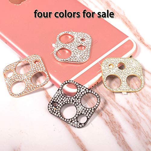 Rear Camera Decorations for iPhone 11 3D Bling Bling Diamond Lens Protective with Flash Hole Ring Anti-Fall Decorate Crystal Rhinstone Sticker iPhone11 Protector Cover Silver