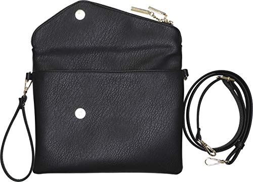 B BRENTANO Fold-Over Envelope Wristlet Clutch Crossbody Bag (Mustard Yellow)