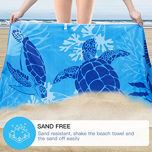 Airensky 2 Pack Microfiber Beach Towel, Oversized (72β x 36") Quick Dry Pool Towel, Sand Free Beach Towel, Super Absorbent Bath Towel, Soft Breathable and Lightweight for Beach, Swim, Hiking