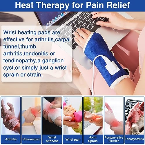 ALDIOUS Heating Pad for Wrist Pain, Heated Hand Wrap for Arthritis, Carpal Tunnel Relief, Tendonitis, Injuries, Wrist and Hand Pain Relief, 86-158℉ Adjustable Temperature, Auto Shut Off