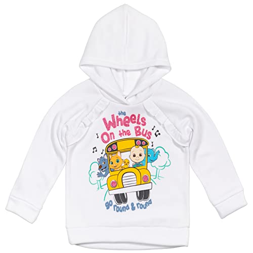CoComelon JJ Infant Baby Girls Fleece Pullover Hoodie Pants Set White/Yellow 18 Months