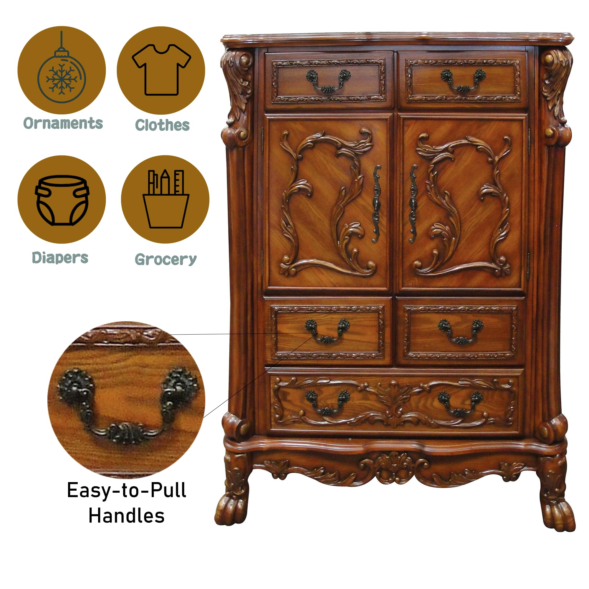 Acme Dresden Chest - 12146 - Cherry Oak