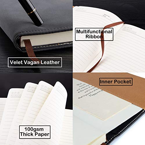 Refillable Adventure Writing Journal For Men & Women Faux Leather Hardcover Notebook A5 College Ruled 200 Lined Pages Lay-Flat Personal Diary With Pen & Magnetic Buckle (Adventure - Blue)