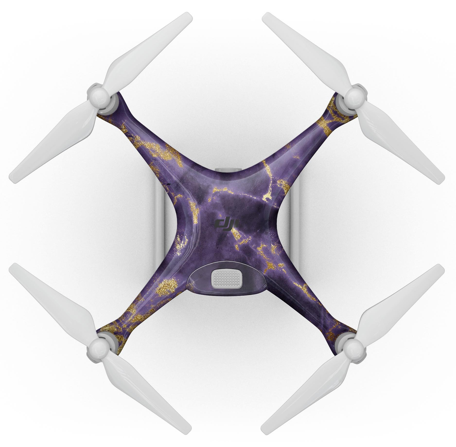 Design Skinz Design Skinz Purple Marble & Digital Gold Foil V3 Full-Body Wrap Decal Skin-Kit Compatible with The Drone DJI Mavic