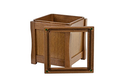 Noble Wood Medium Wooden Trash can. Mission Style. Oak. CQ-2-34