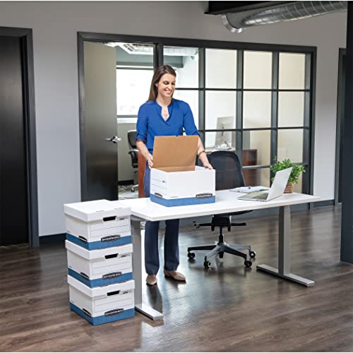 Bankers Box HANG'N'STOR Medium-Duty Storage Boxes, FastFold, Lift-Off Lid, Letter, 4 Pack (00784)