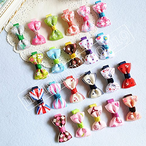 Blyyasgi Multi Color Puppy Dog Cute Hair Bows Hair Clips for Pet Grooming (10 Pcs)