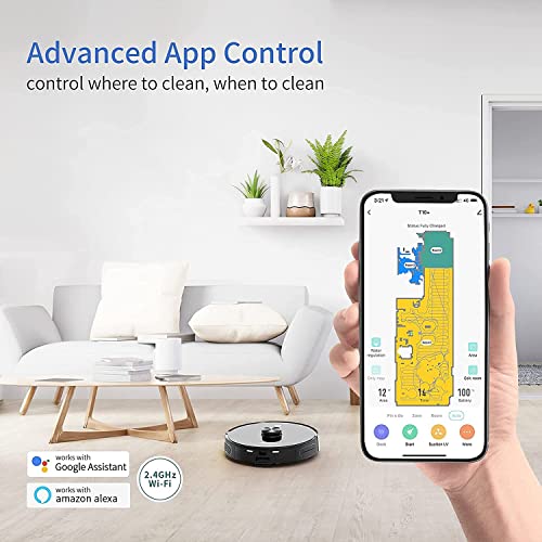 AIRROBO Robot Vacuum and Mop Combo, Self-Empty Robotic Vacuum, 2700Pa Strong Suction, Lidar Navigation, Smart Mapping,250Min Runtime, Work with Alexa and Google Assistant, T10+