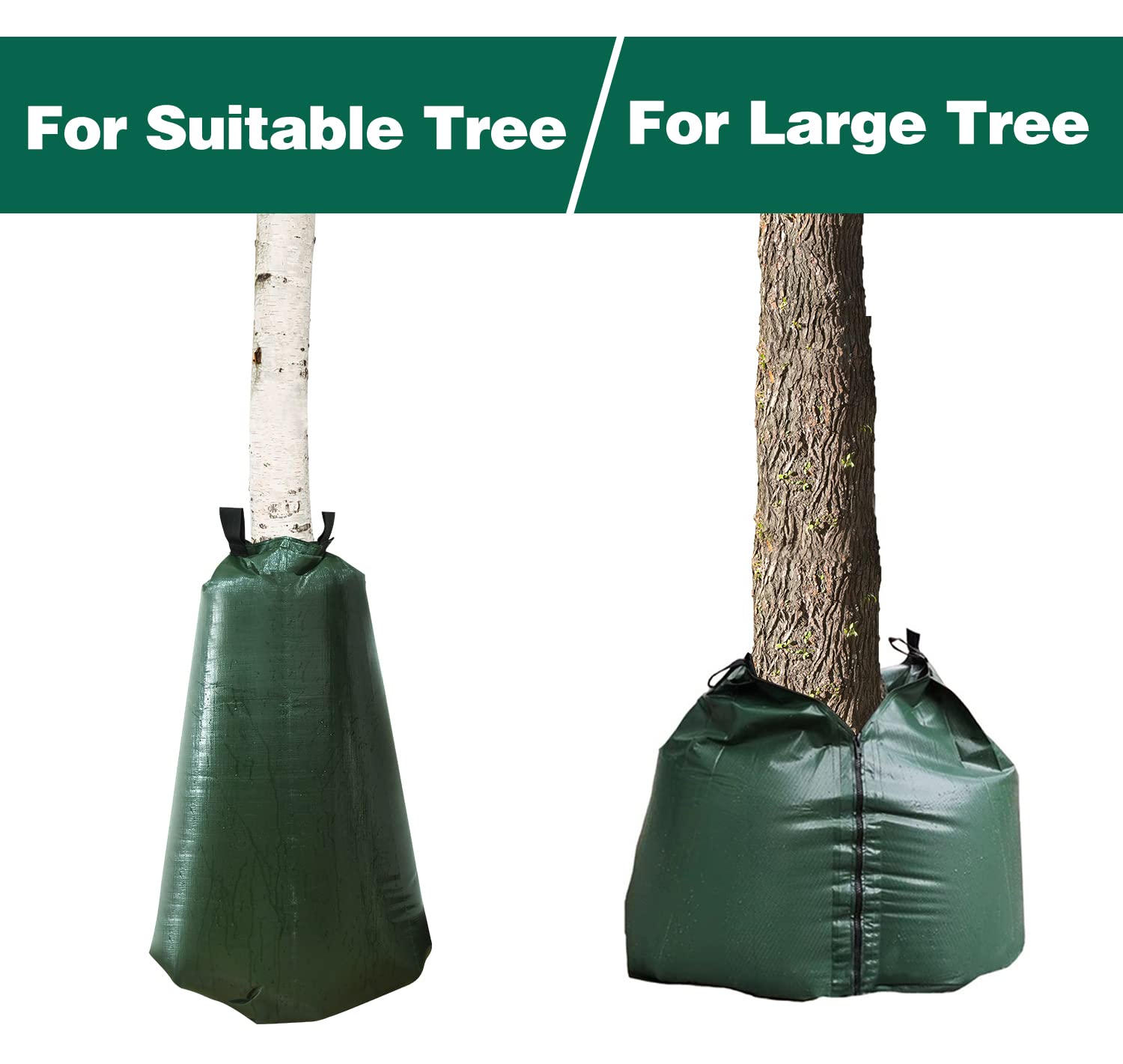 20 Gallon Tree Watering Bags, 6 Pack Slow Release Watering Bag with Zipper, Premium PE Drip Irrigation System for Trees, Reusable, 3-8 Hours Releasing Time