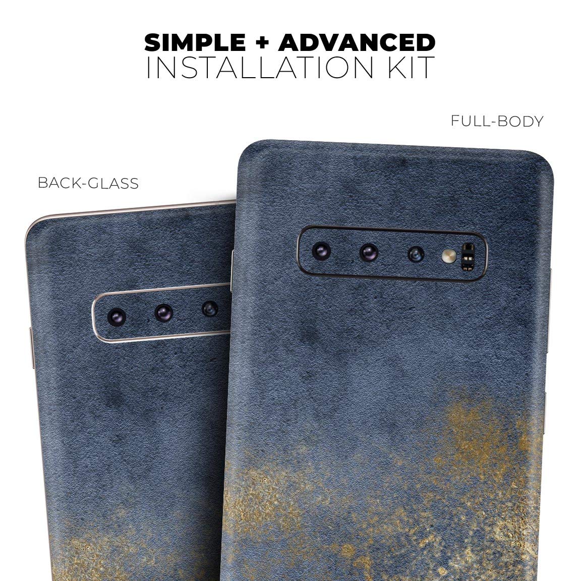 DesignSkinz Navy Gold Foil v6 Protective Vinyl Decal Wrap Skin Cover Compatible with The Samsung Galaxy S20 (Screen Trim & Back Glass Skin)