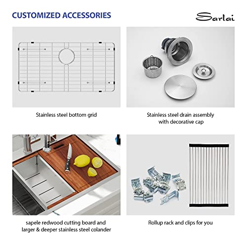 25 Drop Laundry Sink Workstation - Sarlai 25x22 Kitchen Sink Stainless Steel 16 Gauge Top Mount Drop In Overmount Deep Single Bowl Laundry Utility Sink Basin