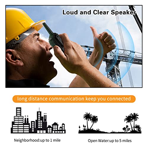 Baofeng Walkie Talkies with 22 FRS Channels Rechargeable Long Range Walkie Talkie IP54 Waterproof for Adult Two Way Radio with NOAA Weather Channel VOX Scan LCD Display LED Flashlight for Camping