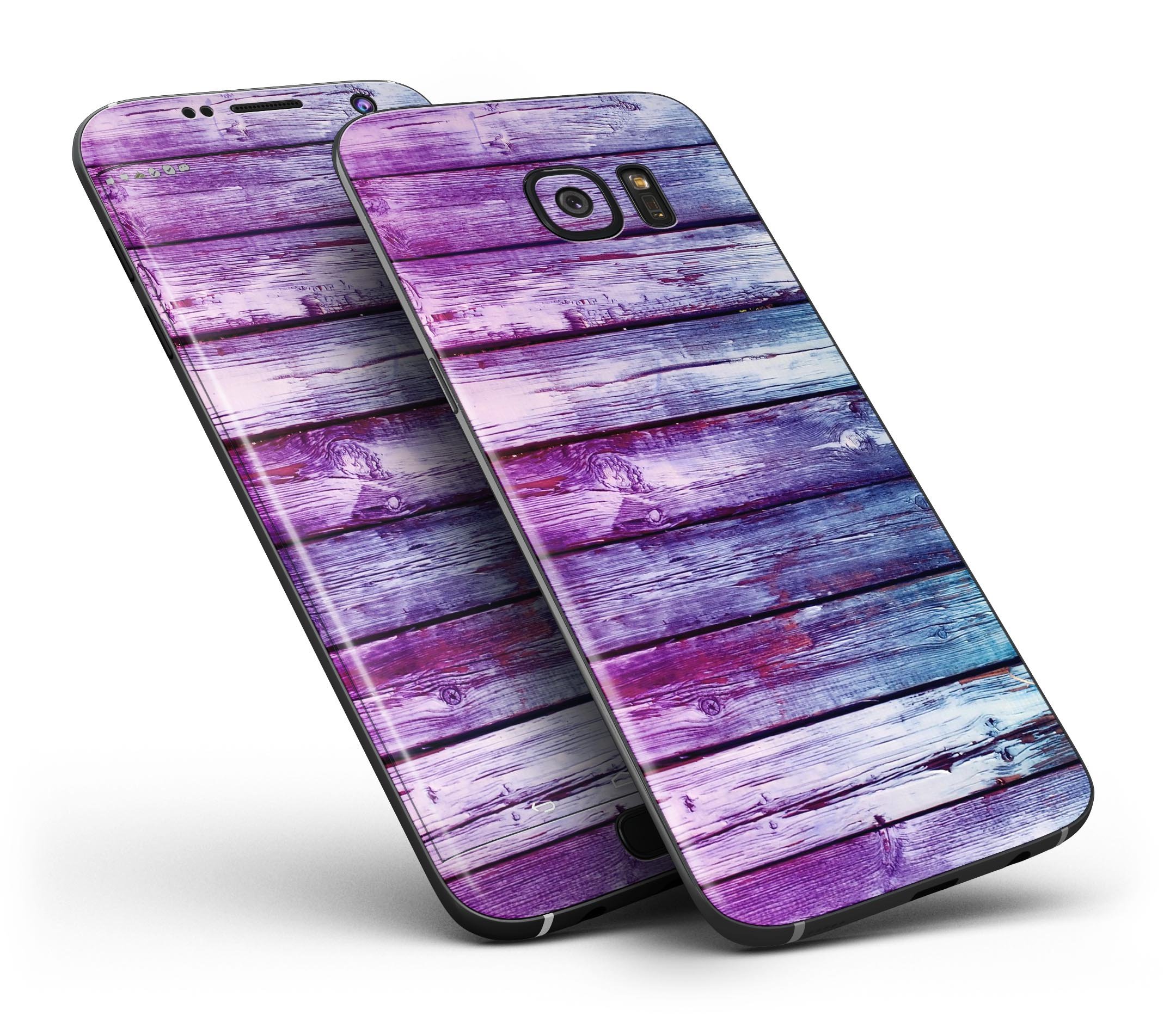 Design Skinz Design Skinz Pink & Blue Dyed Wood Full-Body Wrap Decal Skin-Kit for The Galaxy S8 Plus