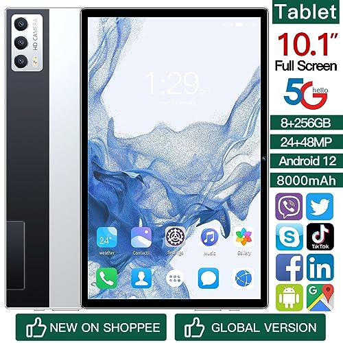2023 New Tab Android 12 5G Call Phone Global Version WiFi Tablet PC 10.1 Inch 8G+256GB Dual SIM Card Tablet Tablet for Gifts United States / 8G 256G 1 / US