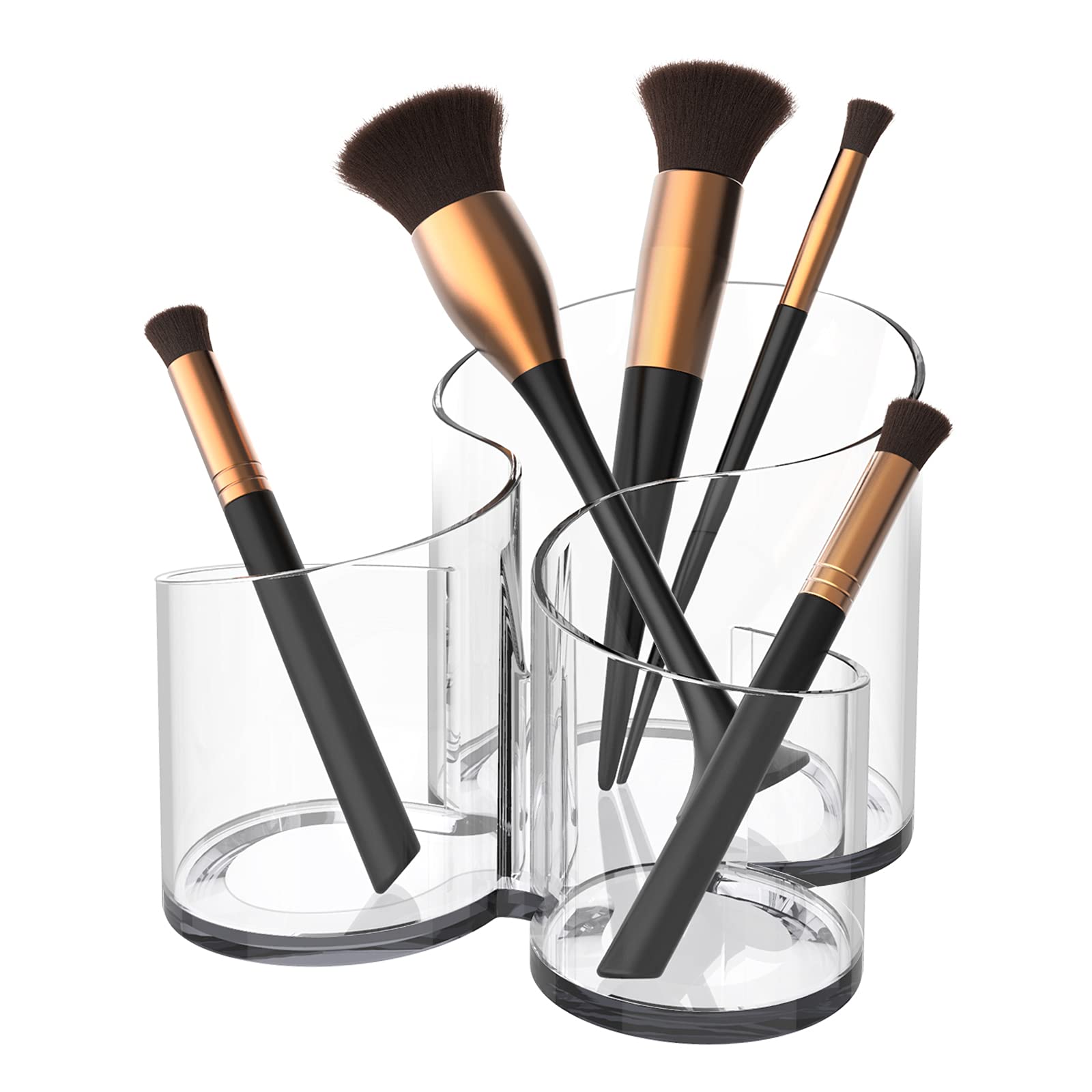 BS-MALL Makeup Brush Organizer for Countertop Display Container Cosmetics Brushes Desk Stand Different Size Brushes