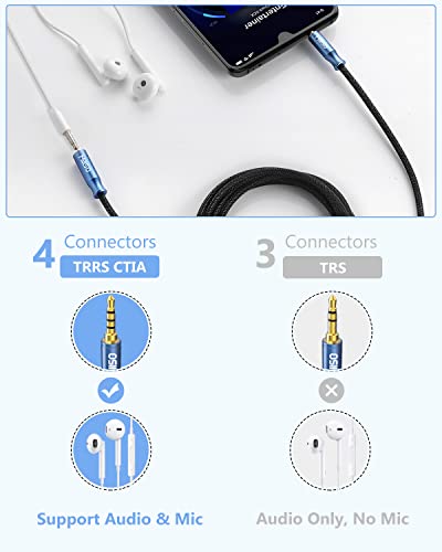 MillSO Headphone Extension Cable 3.5mm Male to Female 4 Pole TRRS Extension Cable [Nylon Braid] Stereo Aux Extension Cable Audio Cord Extender for PC, Smartphone, Speaker - Young Series (4ft/1.2m)