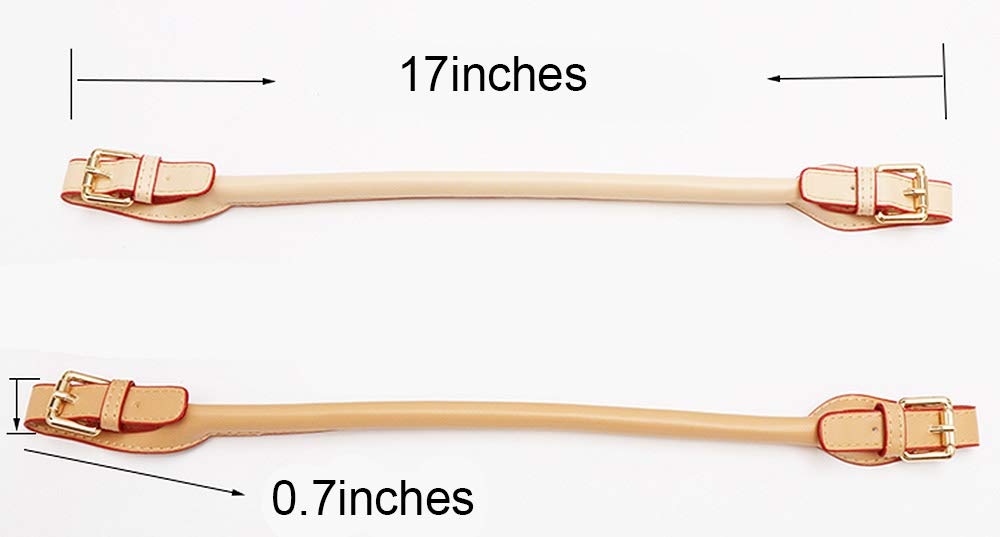 2pcs Synthetic Leather Genuine Replacement Interchangeable Shoulder Strap for Handbags Purse Bags - Beige - 17 Inch