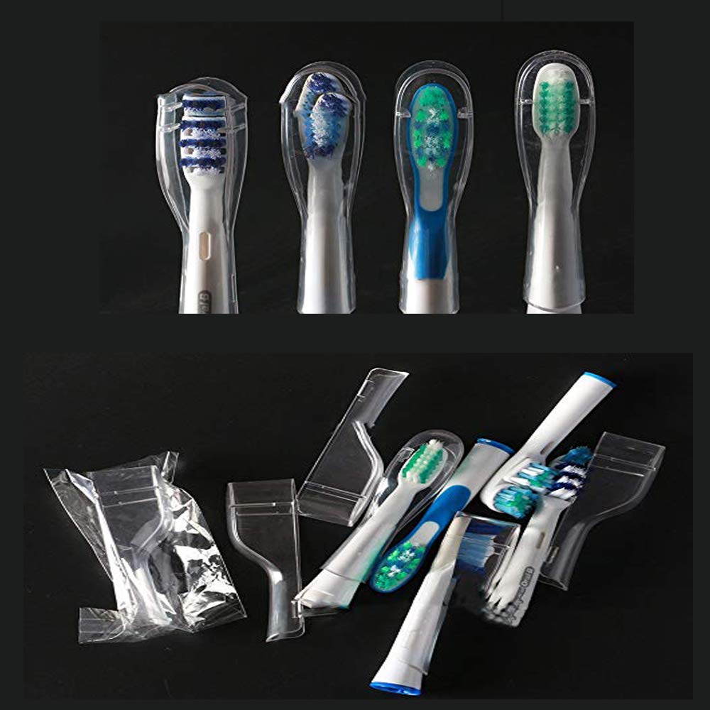 BSGB 6PCS Plastic Travel Electric Toothbrush Heads Cover Protective Cap Case for Oral-B Electric Replacement Tooth Brush Keep Germ Dust Away (Long)