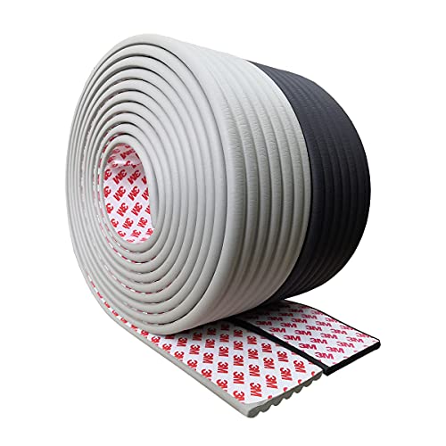 Makibi Edge Protector for Baby | Edge Guard Baby Proofing | Edge Bumpers for Furniture, Table, Desk | 3M Pre-Taped | 16.4ft/5m (Black)