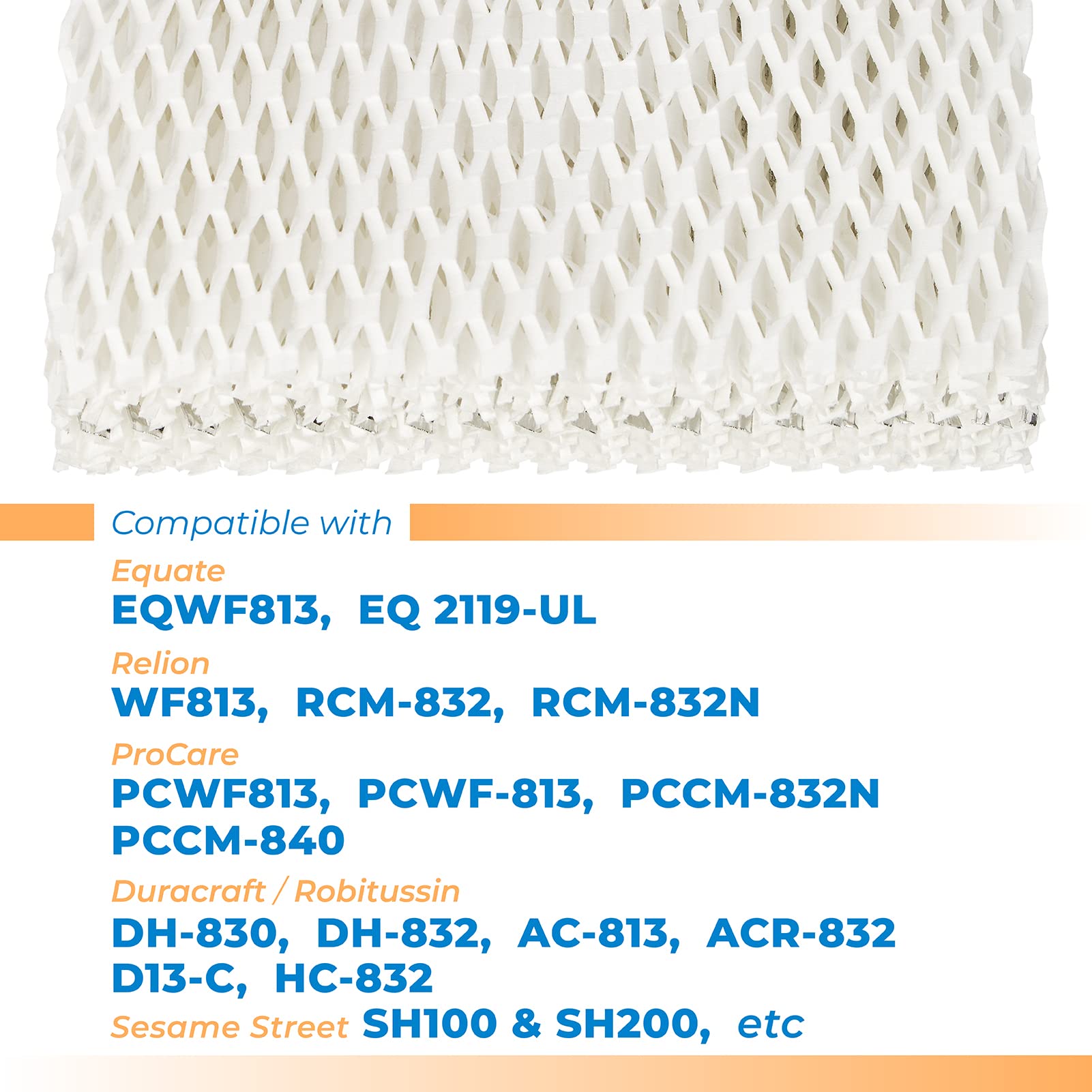 ANTOBLE 2 Pack WF813 Humidifier Filter Replacement for ReliOn RCM-832 RCM-832N, ProCare PCWF813 PCWF-813 PCCM-840 PCCM-832N, Equate EQWF813 EQ 2119-UL Cool Mist Humidifier Filters
