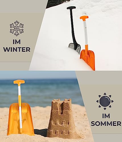 AceCamp Lightweight Collapsible Snow Shovel, Portable Adjustable Aluminum Emergency Shovel, Foldable Telescopic Winter Shovel for Car, Camping, Home