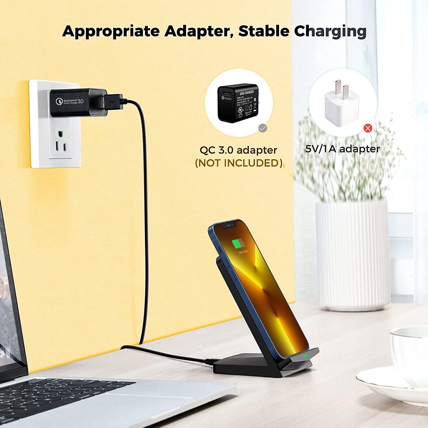 ๐ฎ๐ฌ๐ฎ๐ฏ ๐ก๐ฒ๐ Wireless Charger,2 Pack Wireless Charger,Dual-Coil 15W Fast Wireless Charging Stand,Wireless Charger Compatible with iPhone 14 13 12 Pro XR XS 8 Plus SE GalaxyPhone Series(No Adapter)