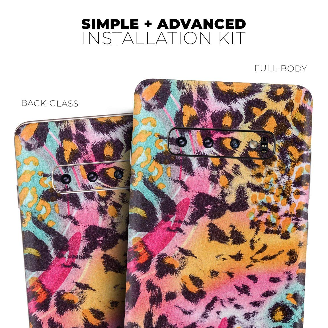 DesignSkinz Rainbow Leopard Sherbert Protective Vinyl Decal Wrap Skin Cover Compatible with The Samsung Galaxy S20 (Screen Trim & Back Glass Skin)