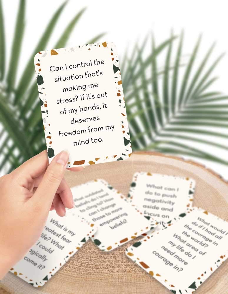 Allura & Arcia Empowering Self Care Questions - 52 Stress Relief Cards for Meditation, Mindfulness, Yoga & Gifts