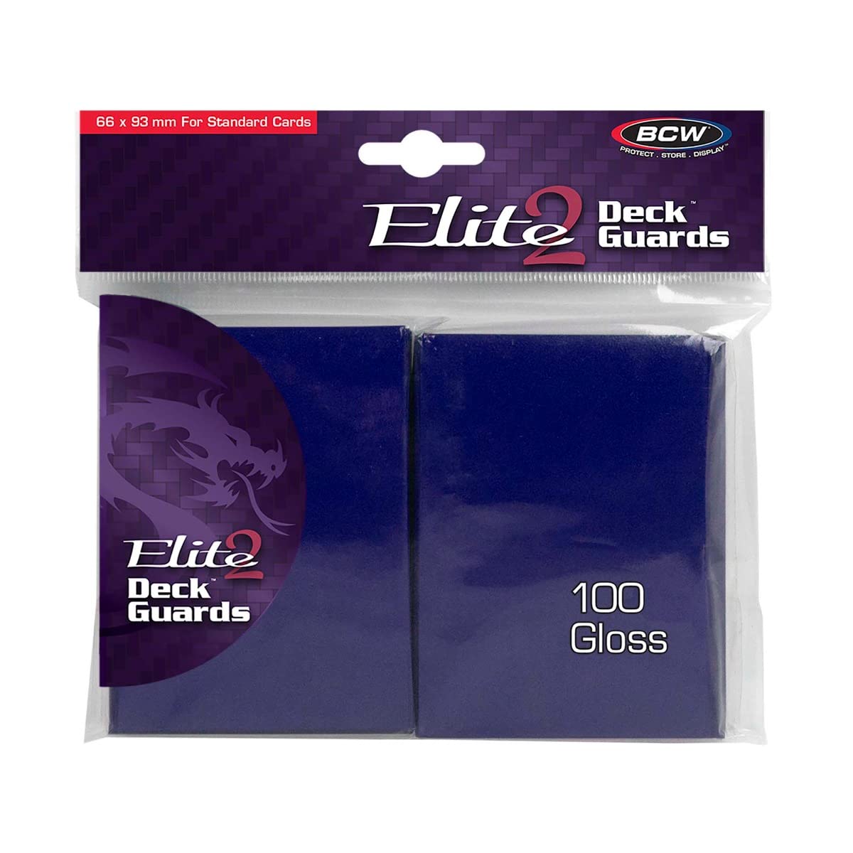 BCW Spectrum Blue Deck Case with 100 Glossy Elite2 Sleeves | 100-Card MTG Commander Deck Box | TCG Deck Storage for Magic the Gathering, Lorcana