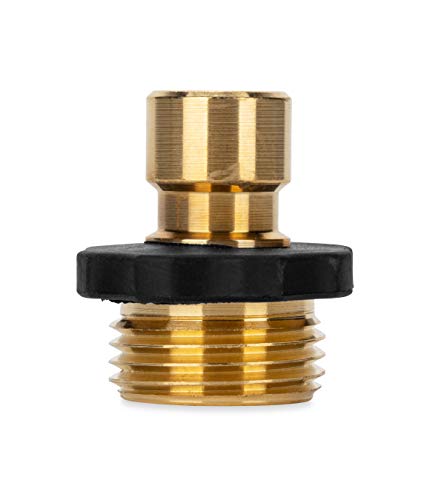 Camco 5/8" Brass and Steel Quick Hose Disconnect - Connect and Disconnect Between Multiple Hose Attachments | Automatic Shut-Off When Disconnected | 1 Female & 3 Male Fittings - 4 Count - (20136)