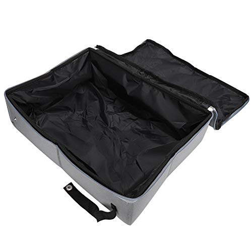 Cat Litter Box, Soft Cat Litter Box Portable Folding Cat Toilet, Waterproof Cat Litter Box for Outdoor Camping(Gray, L)