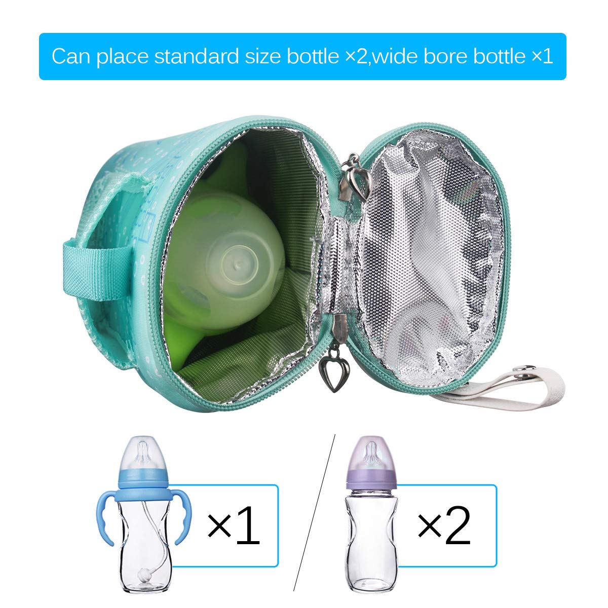 AOZBZ Baby Bottle Warmer Bag Portable USB Heating Intelligent Warm Breast Milk Insulated Tote Bag for Baby