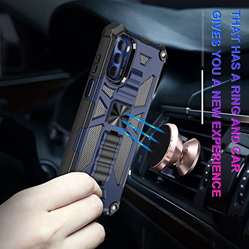 Akimcaliu Military Grade Moto G Stylus 5G 2022 Case - Blue Camo, Shockproof, Kickstand, Belt Clip & Screen Protector