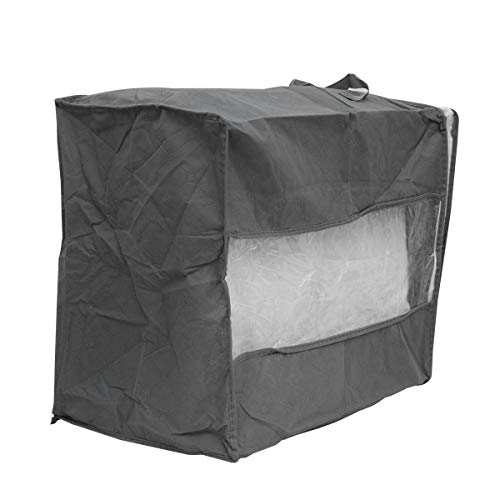 BESTOMZ Blanket Bag with Zipper and Handles Large Storage Bag for Comforters Clothes Grey 44x30x48cm (Zipper Color Random)