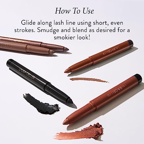 LAURA GELLER NEW YORK Kajal Longwear Kohl Eyeliner Pencil - Smoky Taupe Kohl - Caffeine and Vitamin E - Smooth & Blendable Liner - Built-In Sharpener