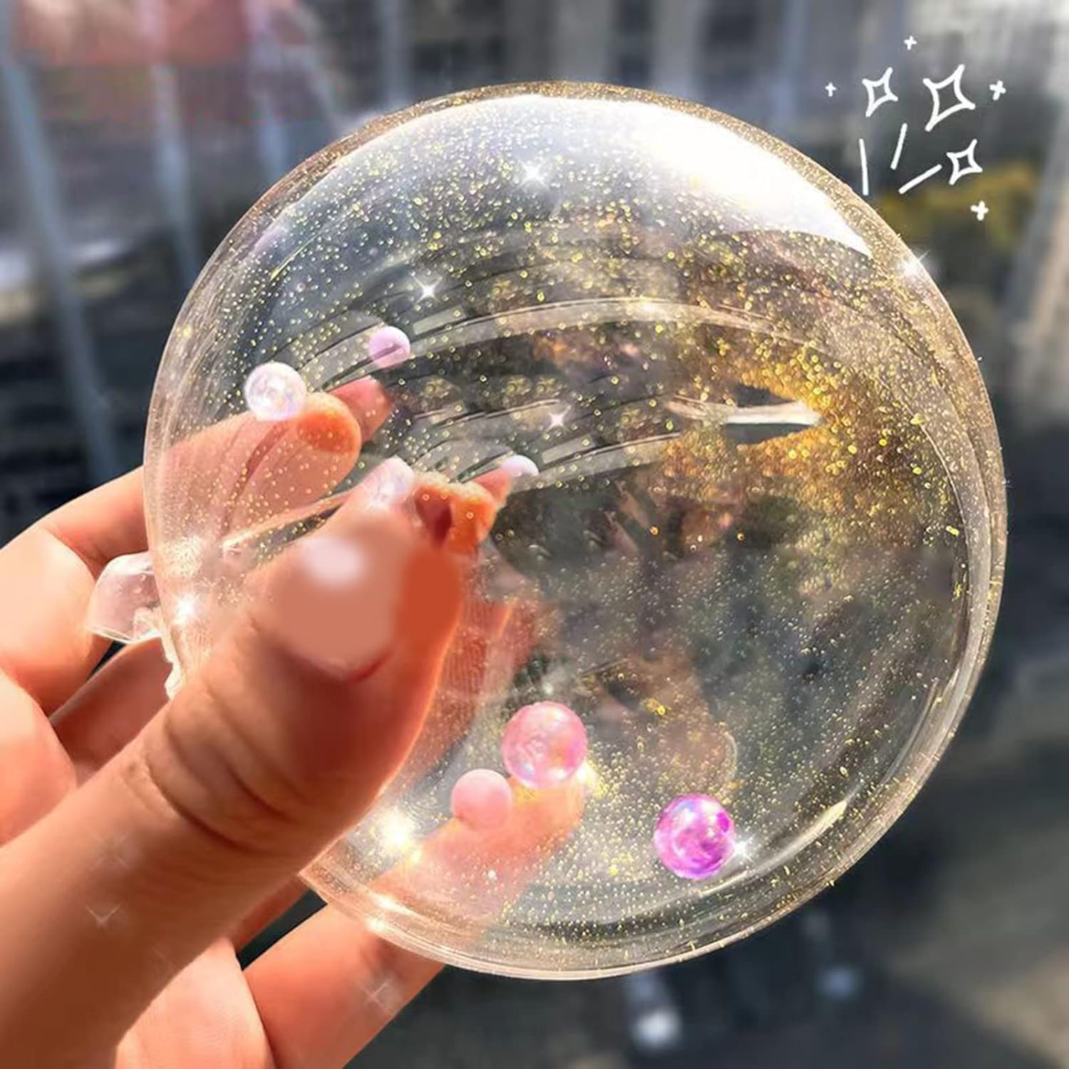 2Pcs Transparent Creative Nano Tape Bubbles, DIY Multiple Play Methods Intellectual Development Nano Tape Kneading Toys, Double Sided Nano Tape Elastic Bubble DIY Craft Kit, Party Supplies, Bubbles