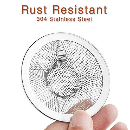 2pcs Heavy Duty Stainless Steel Slop Basket Filter Trap, 2.75" Top / 1" Mesh Metal Sink Strainer,Perfect for Kitchen Sink/Bathroom Bathtub Wash Basin Floor Drain Balcony Drain Hole,Utility…