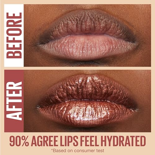 Maybelline Lifter Gloss, Hydrating Lip Gloss with Hyaluronic Acid, High Shine for Plumper Looking Lips, Brass, Pink Neutral, 0.18 Ounce