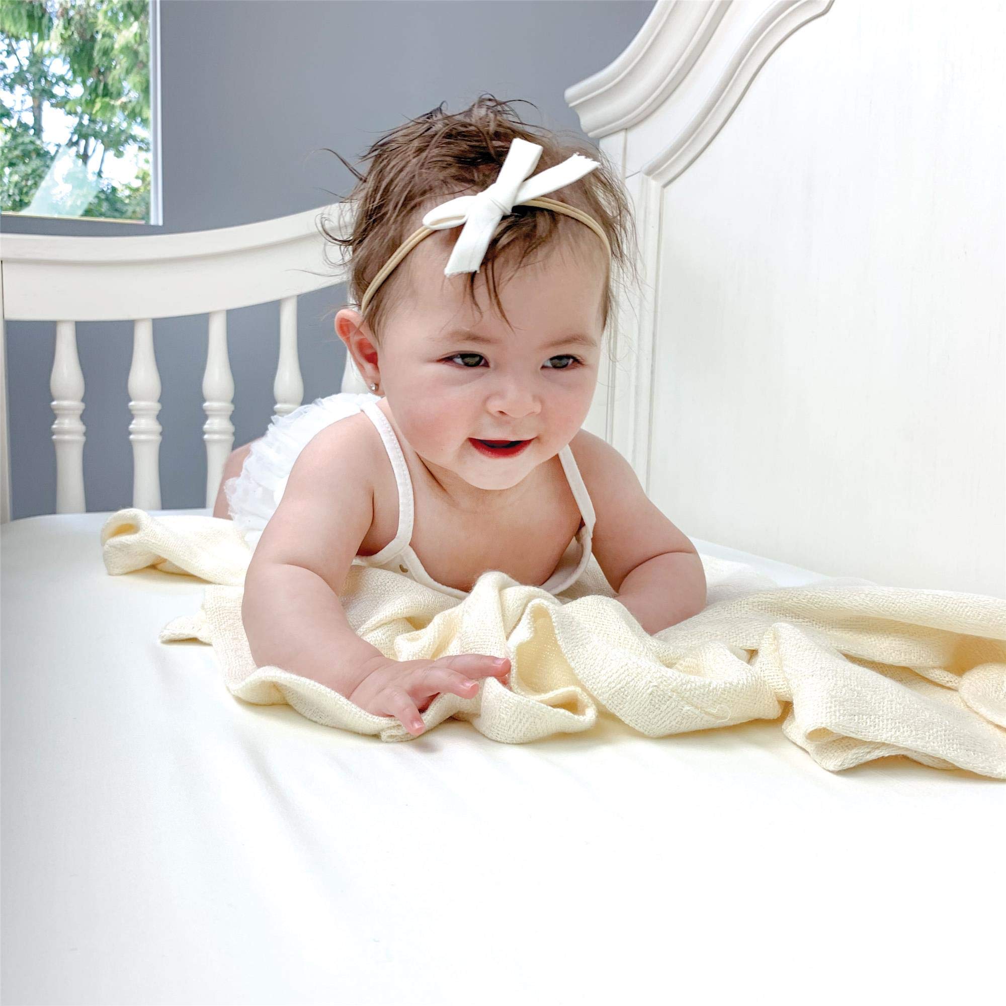 BedVoyage Panda Baby viscose from Bamboo Fitted Crib Sheet Ivory