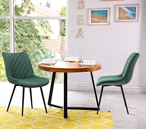 ANOUR Modern Dining Chairs, Velvet Kitchen Chair, Living Room Chairs, Set of 2, Upholstered Side Chair with Metal Legs for Dining Room Kitchen Bedroom Vanity