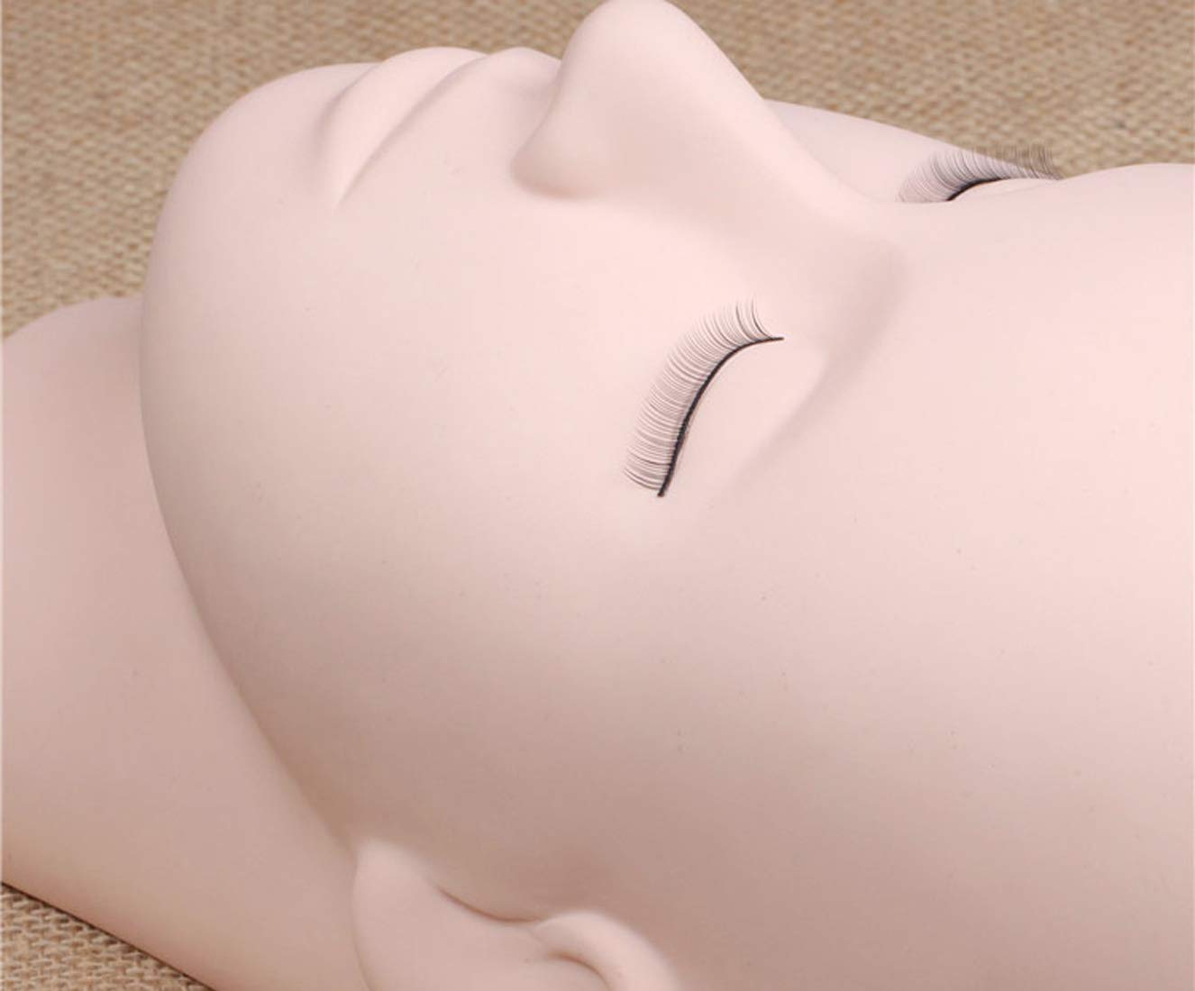 Foraineam 4-Pack Practice Training Head Rubber Cosmetology Mannequin Doll Face Head For Eyelashes Makeup Massage Practice