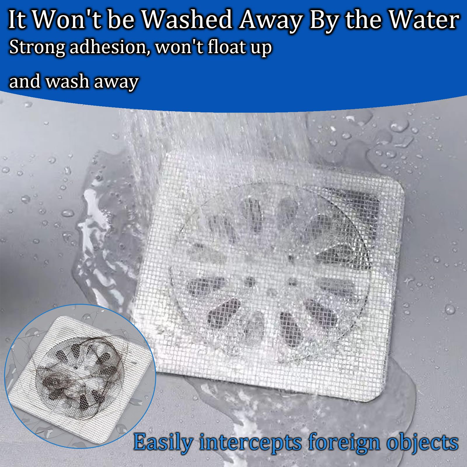 25PCS Shower Drain Hair Catcher, Bath Shower Drain Screen, Shower Drain Mesh Stickers, Disposable Mesh Sticker Catcher for Bathroom, Kitchen, Sink Sewer for Human and pet Hair