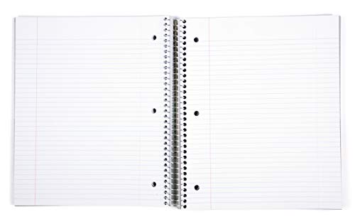 Mintra Office Durable Spiral Notebooks, 5 Subject, (Salmon, College Ruled 1pk), 200 Sheets, 5 Poly Pockets, Moisture Resistant Cover, School, Office, Business, Professional