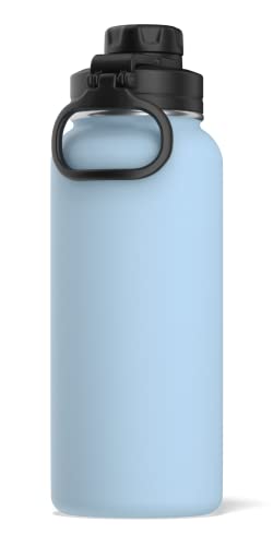 Hydrapeak 32 oz Insulated Water Bottle with Chug Lid - Reusable Leak Proof Stainless Steel Water Bottles, Double Wall Vacuum Insulation | 24 Hours Cold and 12 Hours Hot (Cloud)